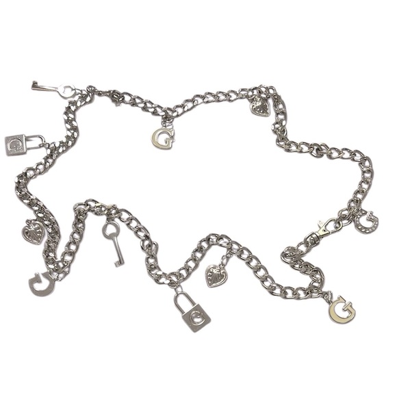 Guess | Jewelry | Guess Silver Charm Chain Belt With Locks And Keys ...